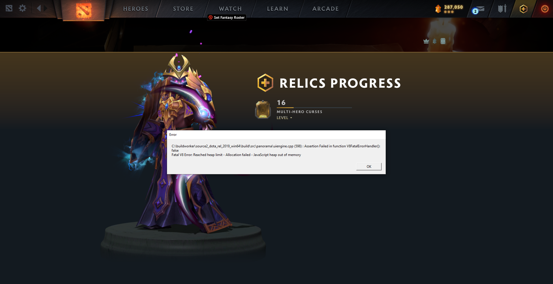 Out of memory bug javascript heap issue · Issue #8563 · ValveSoftware/Dota2-Gameplay · GitHub