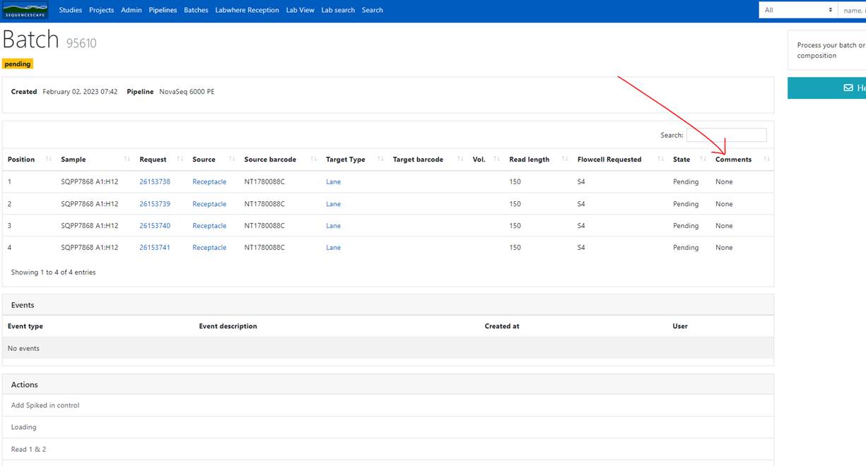 DPL-652 [BUG] Batch page not showing comments · Issue #3744 · sanger/sequencescape · GitHub