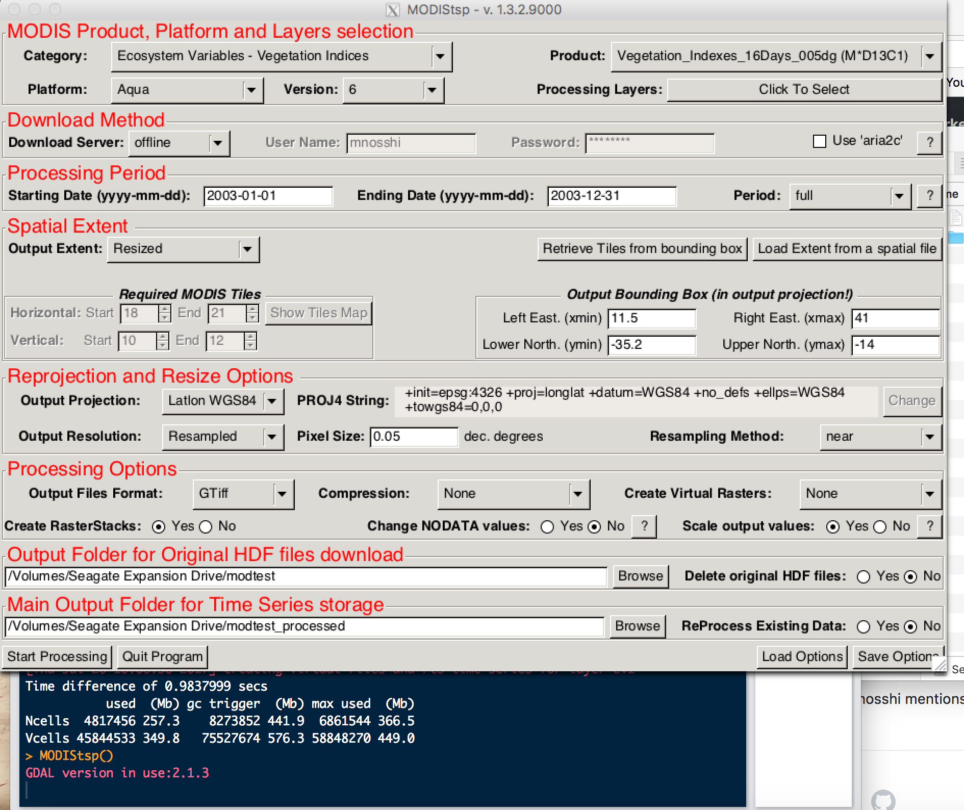 Issue processing HDF files offline · Issue #85 · ropensci/MODIStsp · GitHub