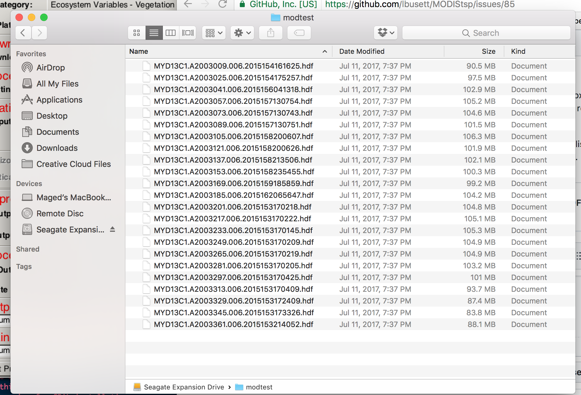 Issue processing HDF files offline · Issue #85 · ropensci/MODIStsp · GitHub