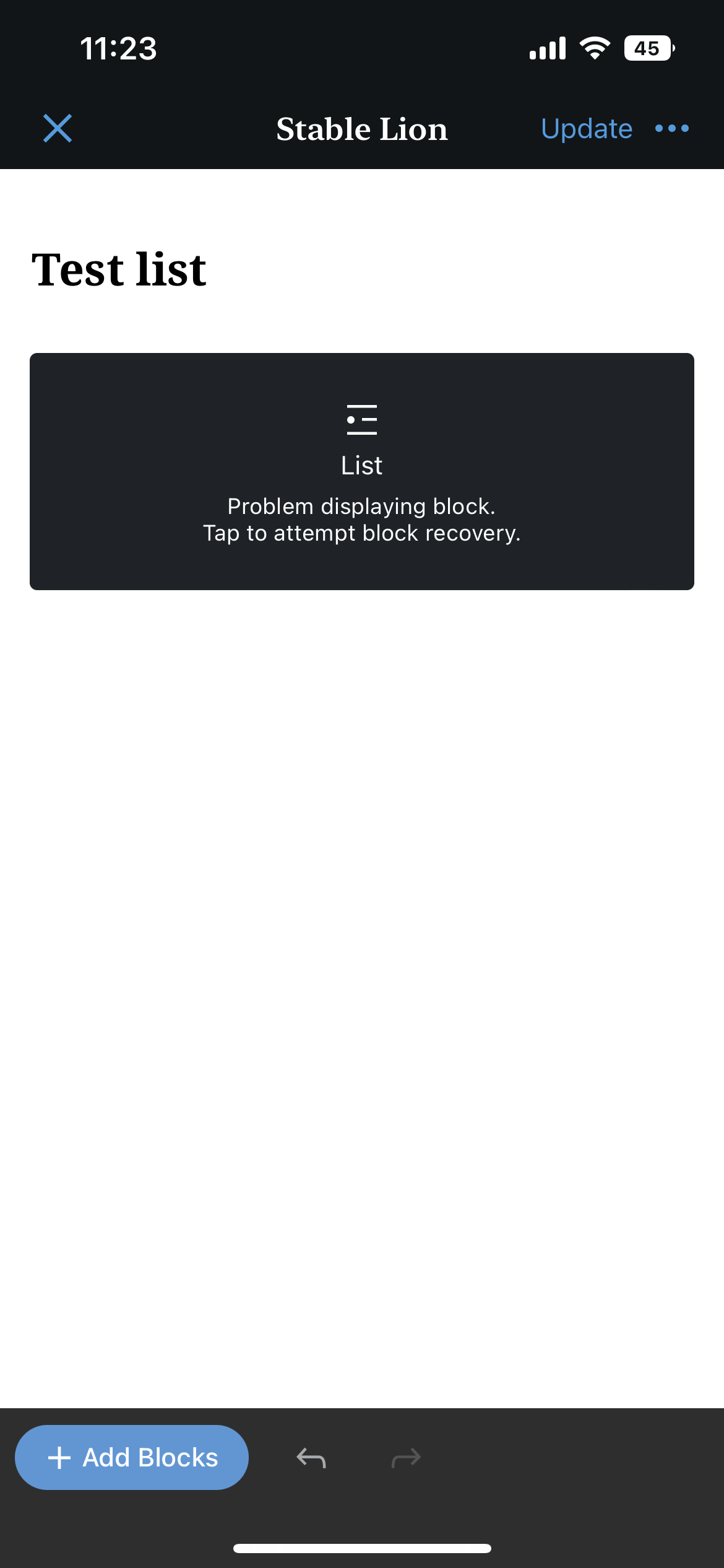 Rnmobile Invalid Blocks Display Raw Source Block · Issue 44295 · Wordpressgutenberg · Github