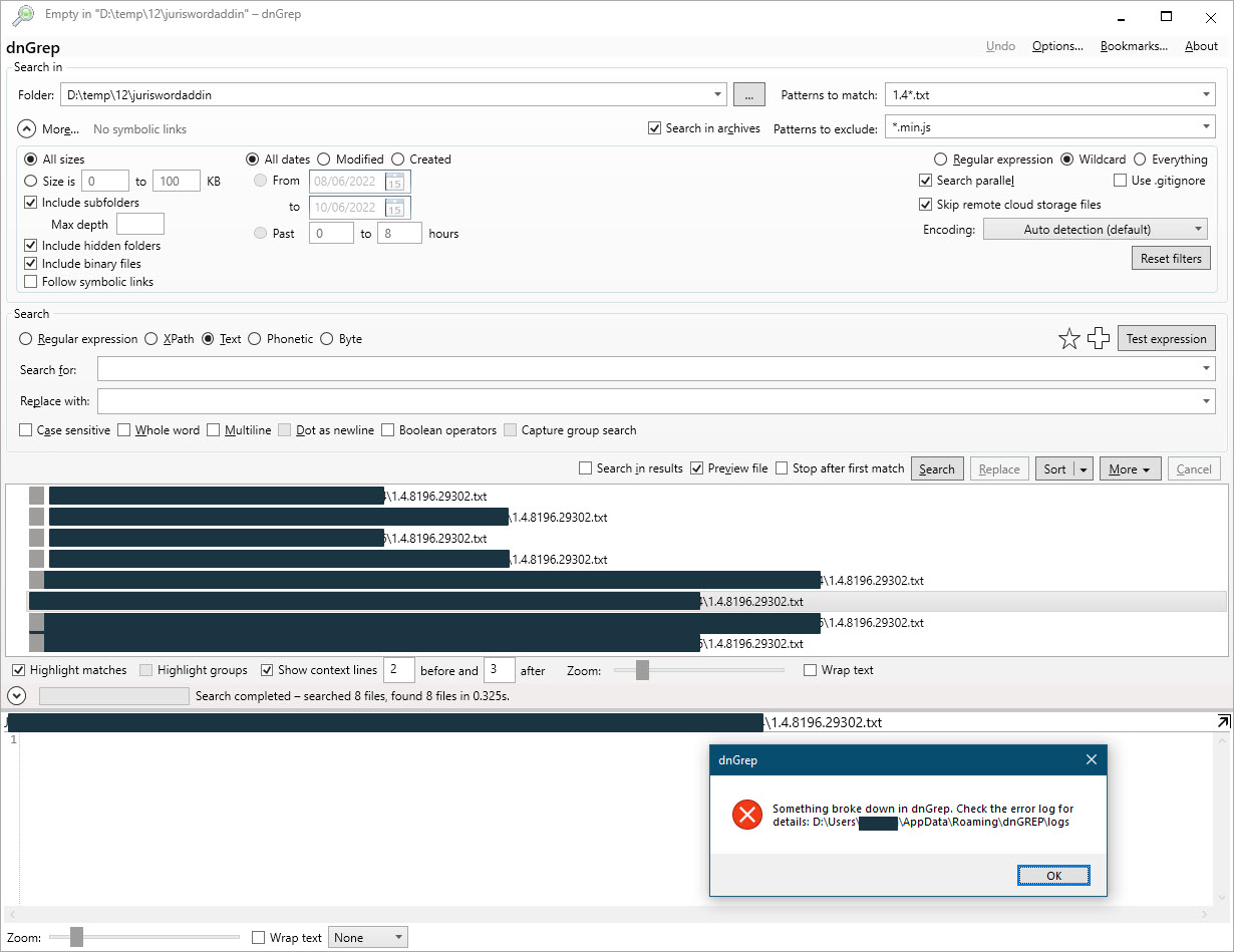 Copy results gives "System.NullReferenceException" · Issue #688 · dnGrep/dnGrep · GitHub