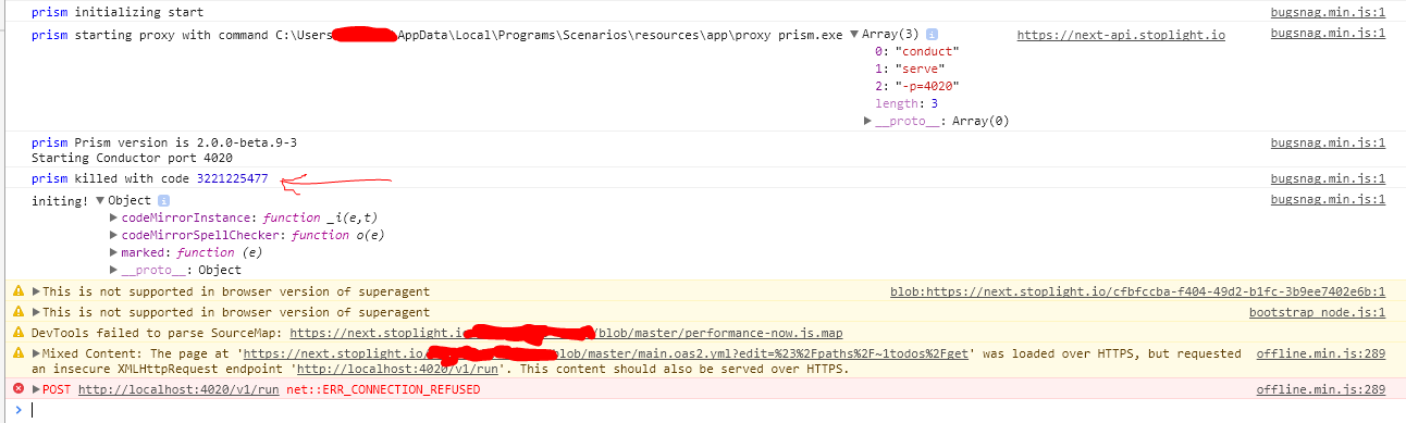 Prism.exe crashes on Win10 64bits · Issue #132 · stoplightio/prism · GitHub