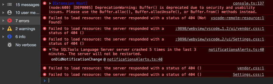 sqltools extension never connects · Issue #1140 · coder/code-server · GitHub