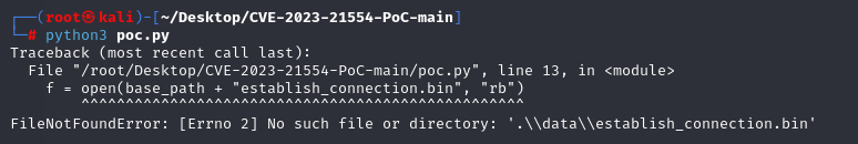 PoC is not working... · Issue #1 · zoemurmure/CVE-2023-21554-PoC · GitHub