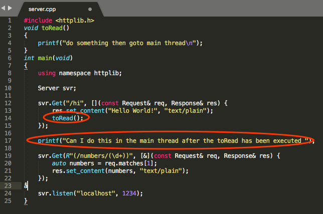 Callback to the main thread to perform the specified action · Issue #186 · yhirose/cpp-httplib ...