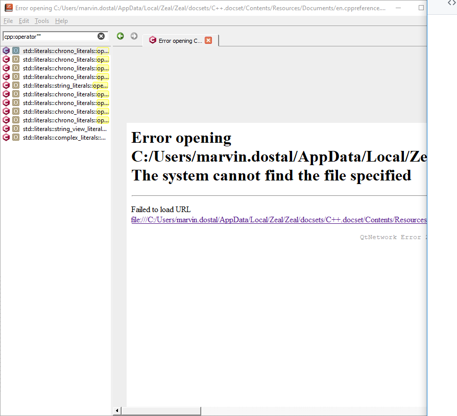 C++ Docset cannot find the file specified · Issue #1448 · zealdocs/zeal · GitHub