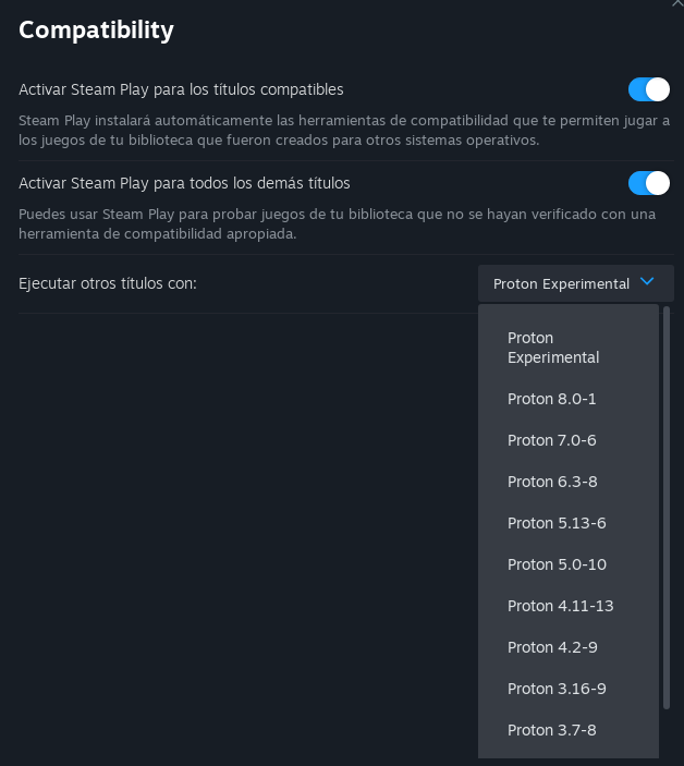 New compatibility tab doesn't allow setting the default Proton version · Issue #9419 ...