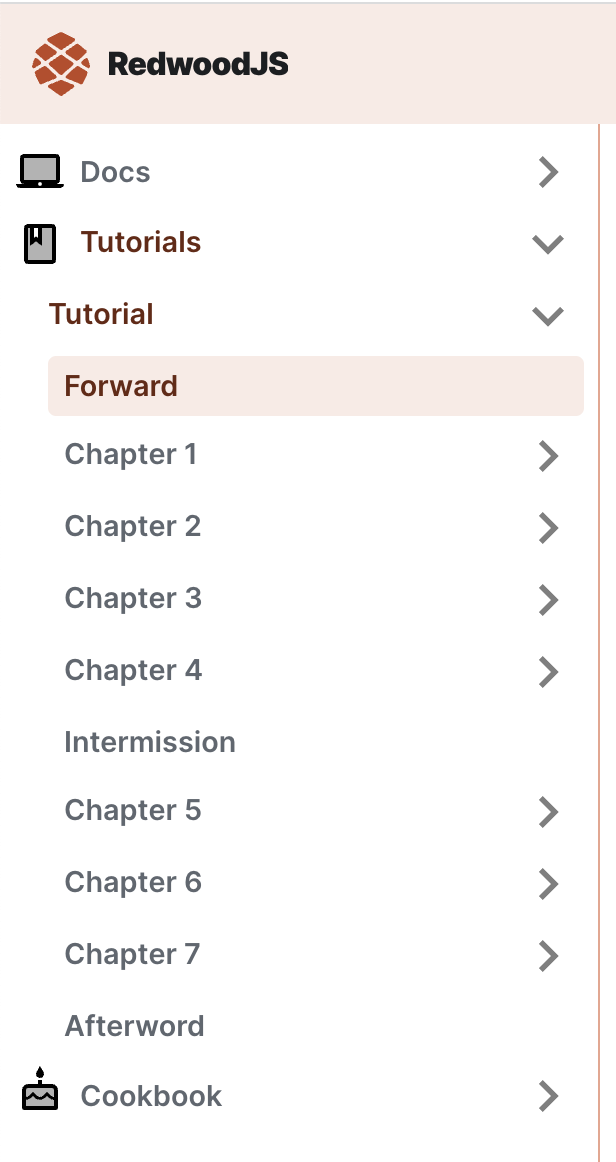 Proposed tutorial reorganization into chapters · Issue #4811 · redwoodjs/graphql · GitHub