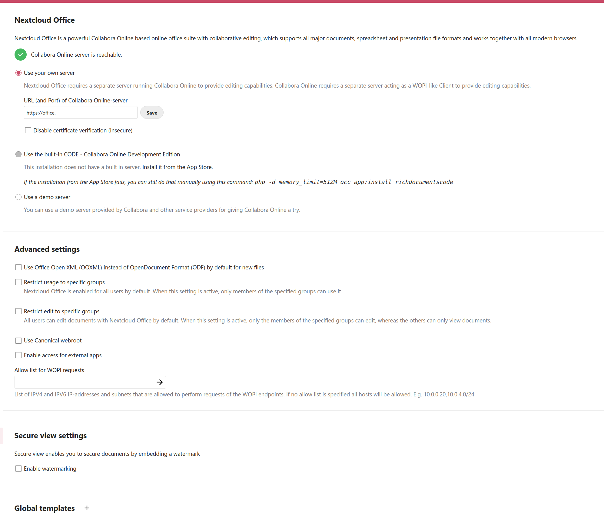 Loss of Administration/Office settings · Issue #2387 · nextcloud/richdocuments · GitHub