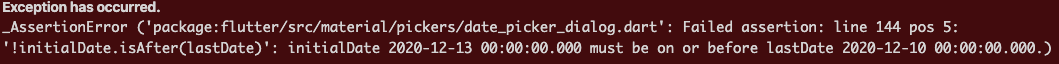 Formbuilderdatetimepicker Problems With Firstdate And Lastdate · Issue 417 · Flutter Form