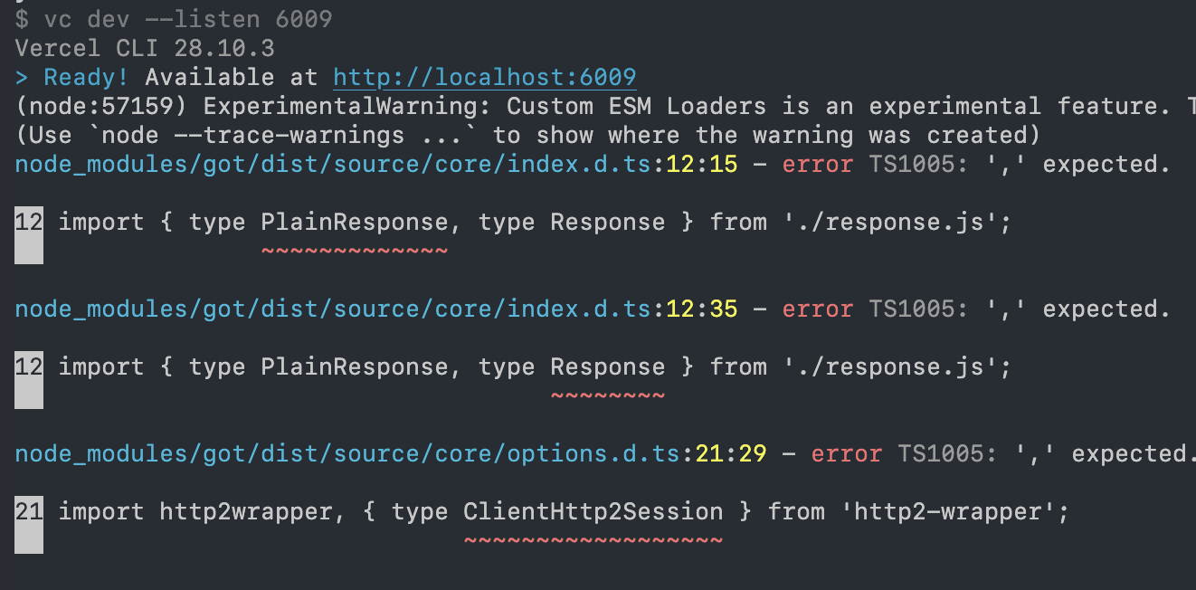 Vercel Dev Cli Using Old Typescript Version · Vercel Vercel · Discussion 8558 · Github