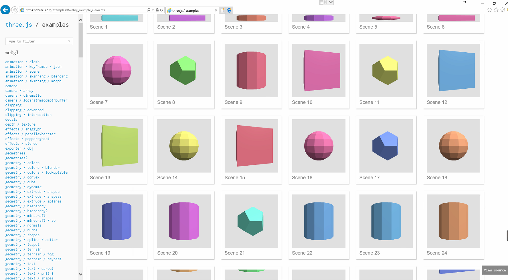 Multiple elements example on Microsoft browsers · Issue #11916 · mrdoob ...
