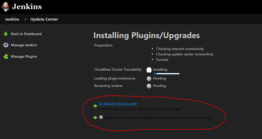 Update center: Plugin installation status text is not visible when using dark theme · Issue #20 ...