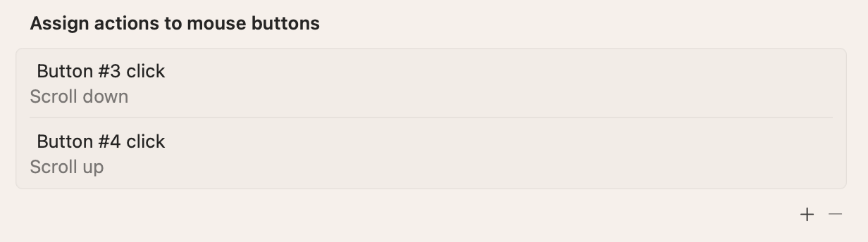 Customizable mouse buttons that allow you to scroll up and down webpages or other applications ...
