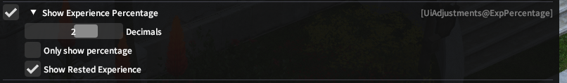 [Feature Request] Add option to only show rested as percent in UIAdjustments@ExpPercentage ...