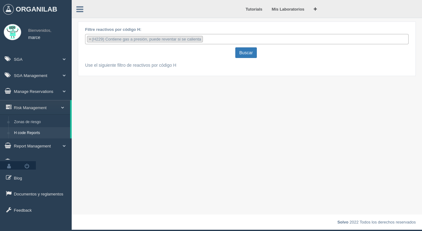 Filtro reactivos por códigos H · Issue #188 · Solvosoft/organilab · GitHub