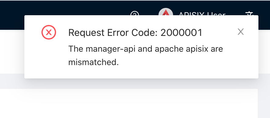 The Manager Api And Apache Apisix Are Mismatched · Issue 1811 · Apacheapisix Dashboard · Github