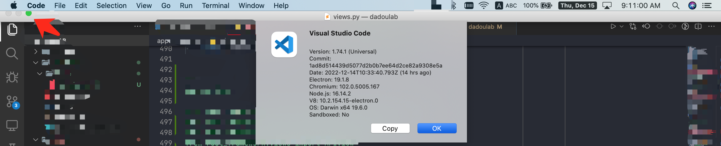 On macOS Catalina, when in full screen mode, the traffic light button display is misaligned ...