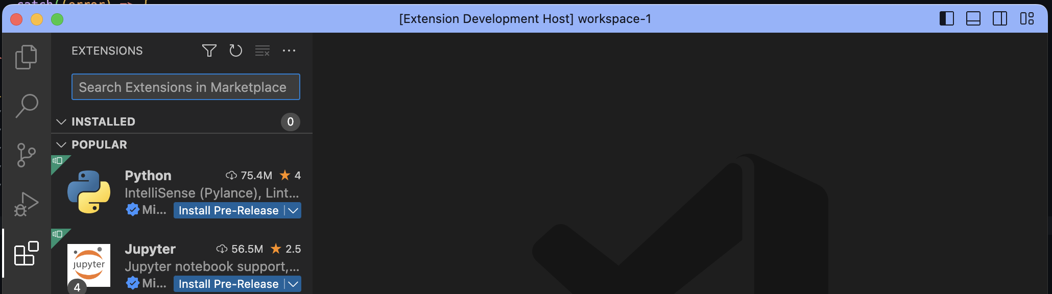 Using Custom Setup To Install Extensions Tests Are Run In An Instance Without The Extensions