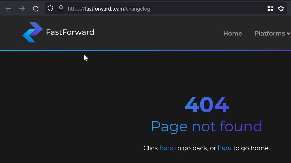 Link to the changelog returns 404 · Issue #630 · FastForwardTeam/FastForward · GitHub