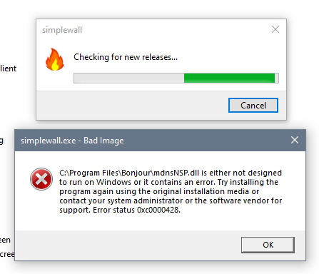 Update dialog still isn't fixed · Issue #616 · henrypp/simplewall · GitHub