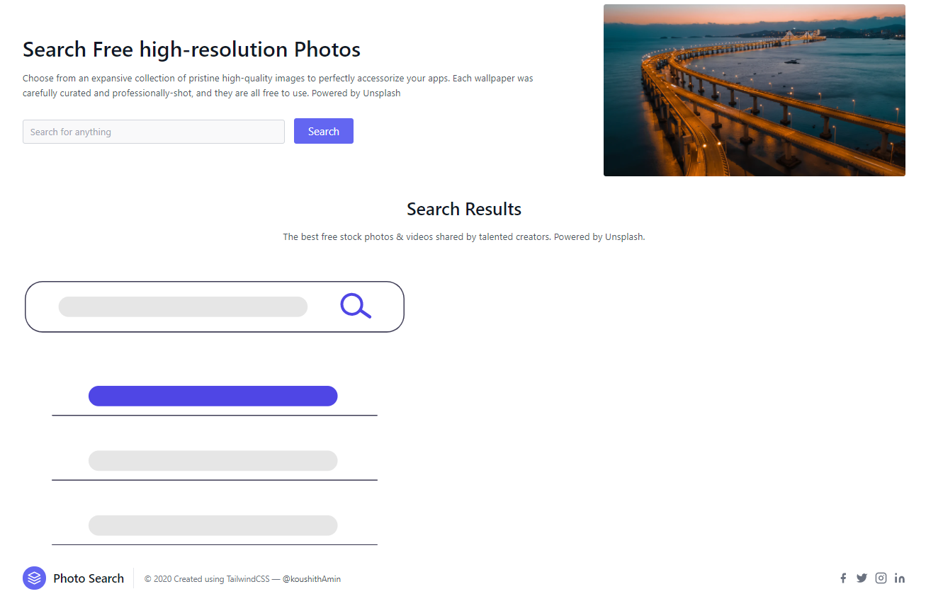 GitHub - Koushith/Async-JS-workshop-material: Photo searching App ...