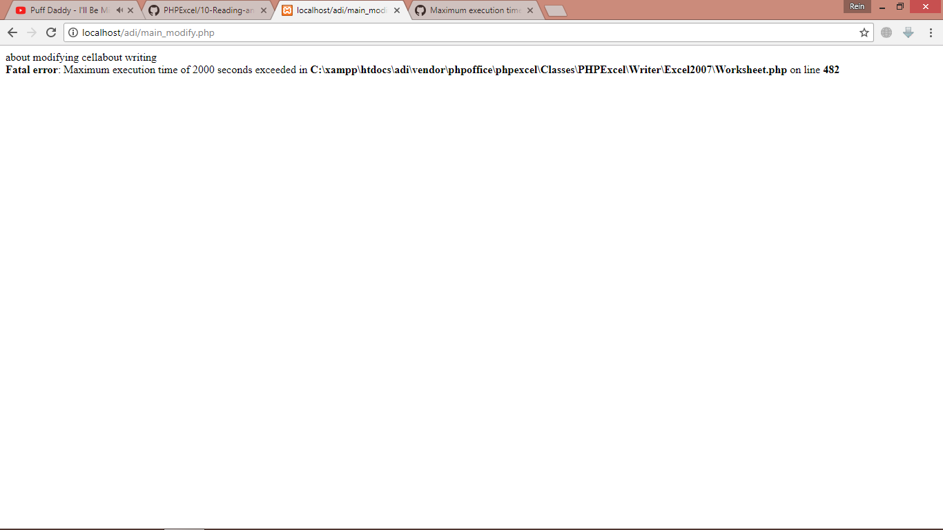 Maximum execution time exceeded · Issue #930 · PHPOffice/PHPExcel · GitHub