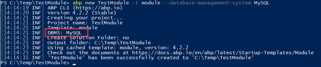 The Dbms For Module Template Is Not Working · Issue 8134 · Abpframeworkabp · Github