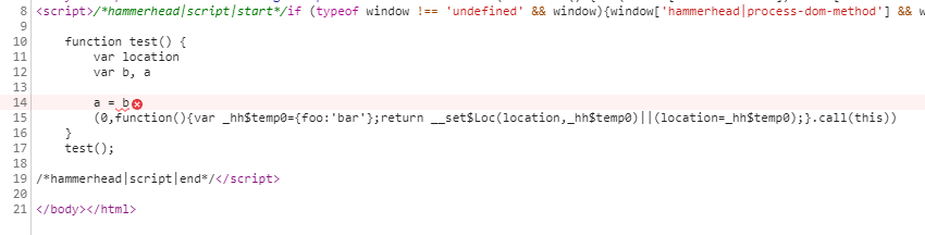 Testcafe hammerhead processing transforms break JavaScript without ...