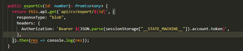 When Destructuring Data Using Interceptors If The Data Is Of Type Blob In The Response I Get An