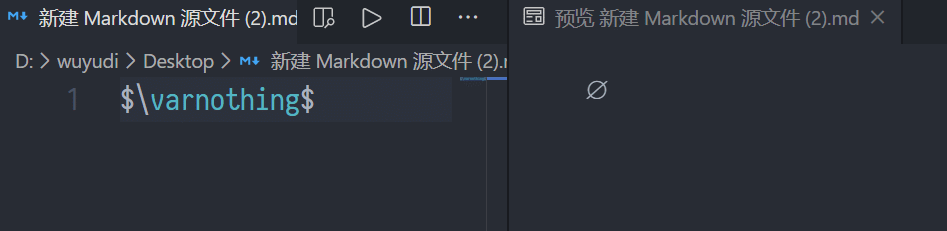 some confusion about \varnothing · Issue #624 · yzhang-gh/vscode-markdown · GitHub