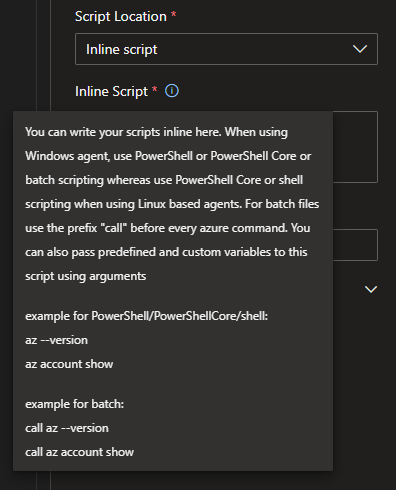 Azure CLI classic task seems to only evaluate first line in 'inline ...