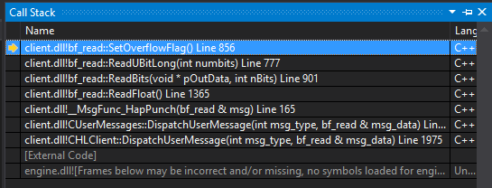 bitbuff.cpp Overflow assert when entering/exiting water · Issue #476 · momentum-mod/game · GitHub