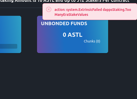[Bug report] MaxEraStake values not considered when bonding · Issue #288 · AstarNetwork/astar ...