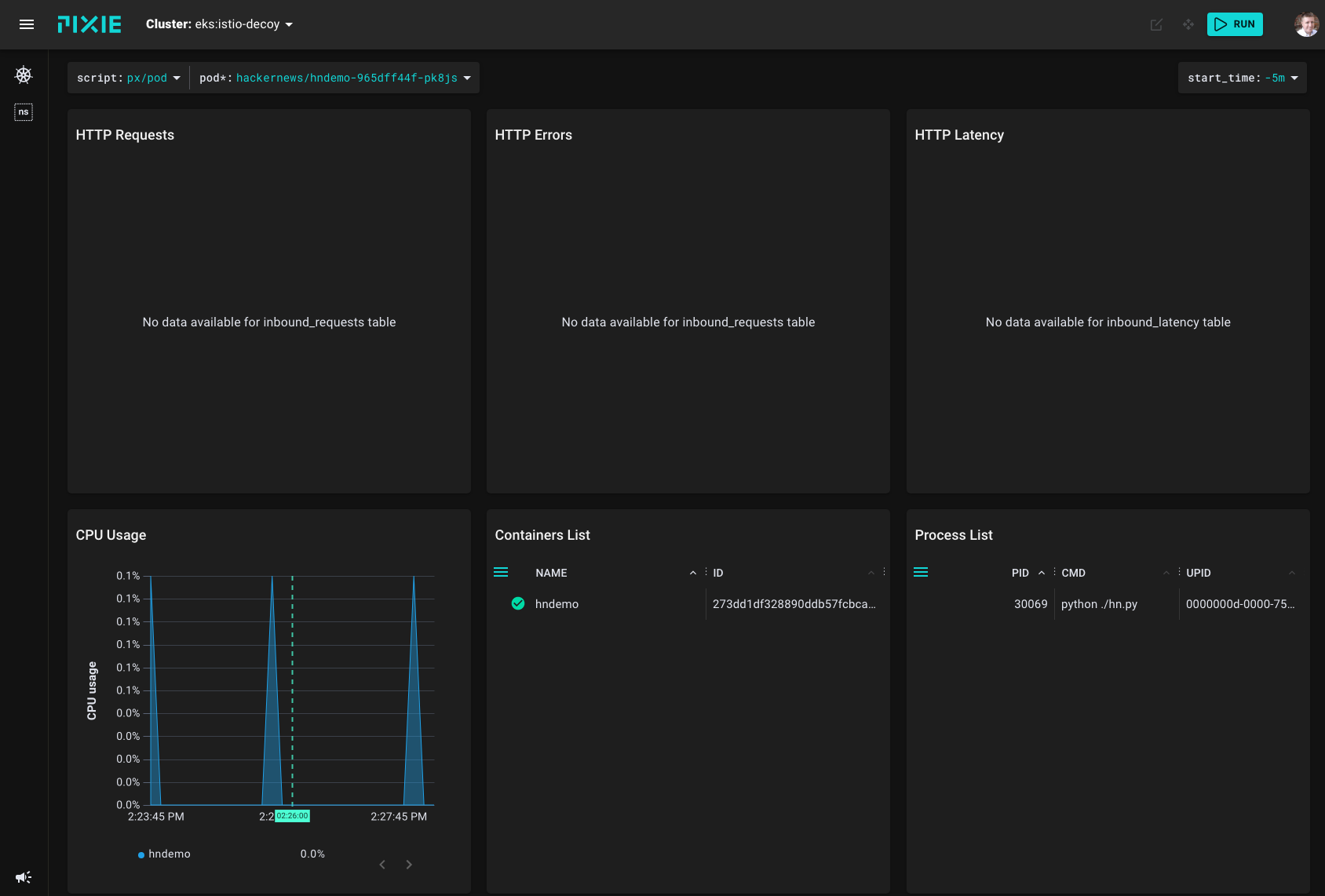 HTTP tracing not picking up traffic on Python3 app · Issue #370 · pixie-io/pixie · GitHub
