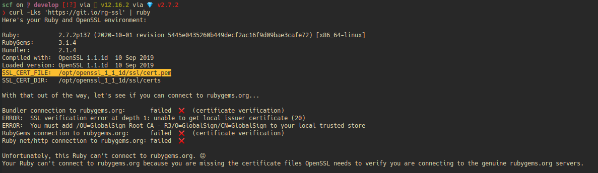 Opensuse leap 15.4 certificate `cert.pem` is invalid. Broken link `http://bit.ly/ruby-ssl ...