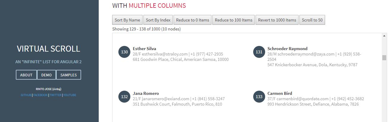 Virtual Scroll Local Object 250k Rows Without Loading Icon 20 Rows On Every Scroll · Issue