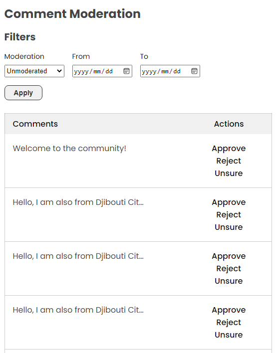 Include entire text of comments in Community Comment Moderation, and ...