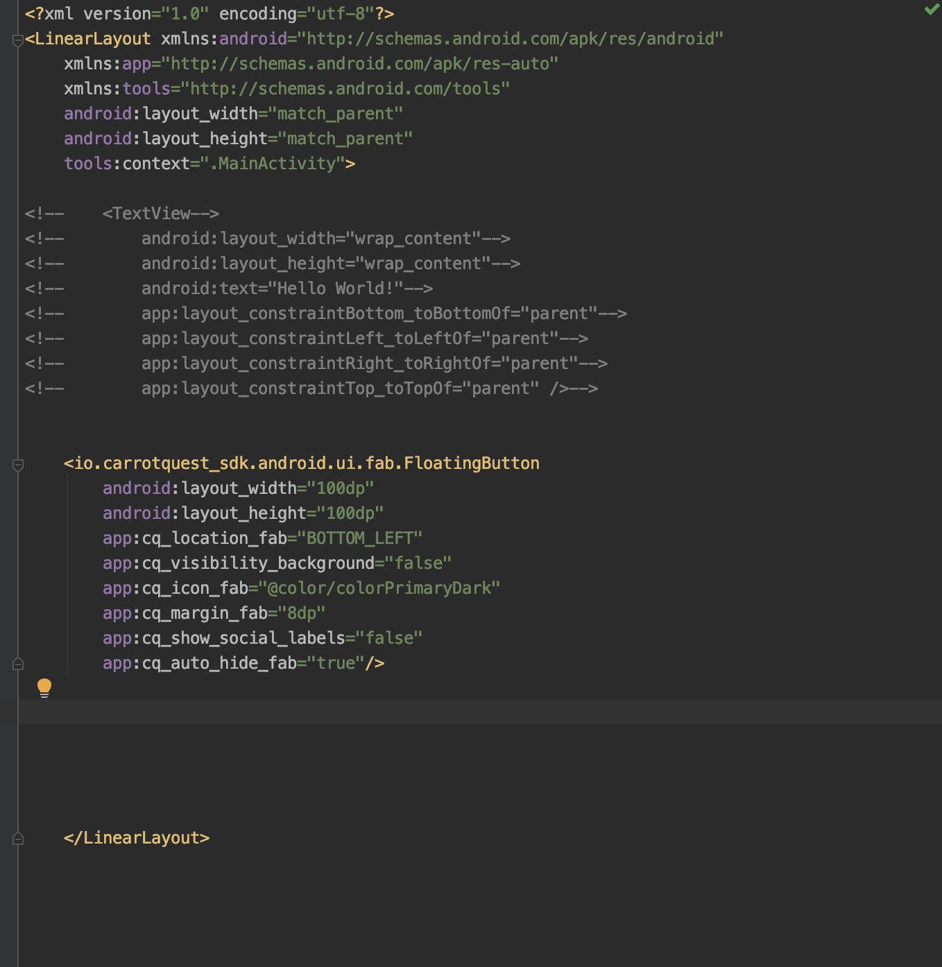 not showing fab in xml · Issue #6 · carrotquest/android-sdk · GitHub