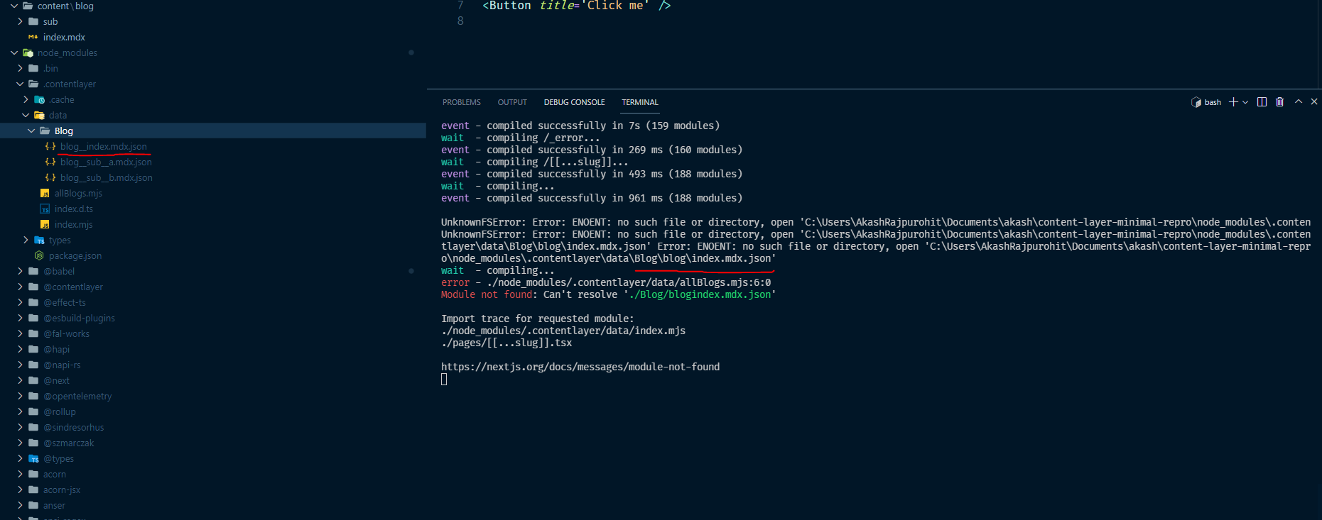 Hot reloading not works on windows · Issue #22 · contentlayerdev ...