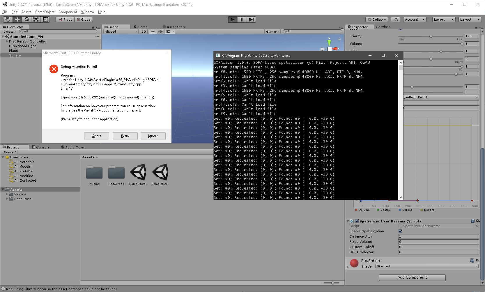 Crash · Issue #1 · sofacoustics/SOFAlizer-for-Unity · GitHub