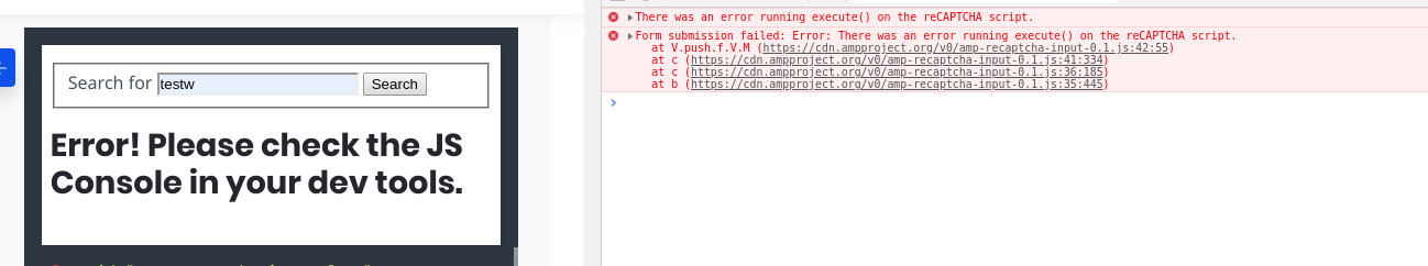 Amp Recaptcha Input Recaptchaexecute Error On Form Submit · Issue 24372 · Ampproject 3347