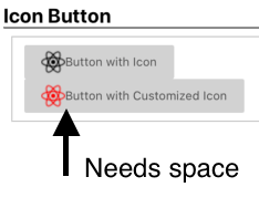 Button component: there is no way to adjust padding between the Icon ...