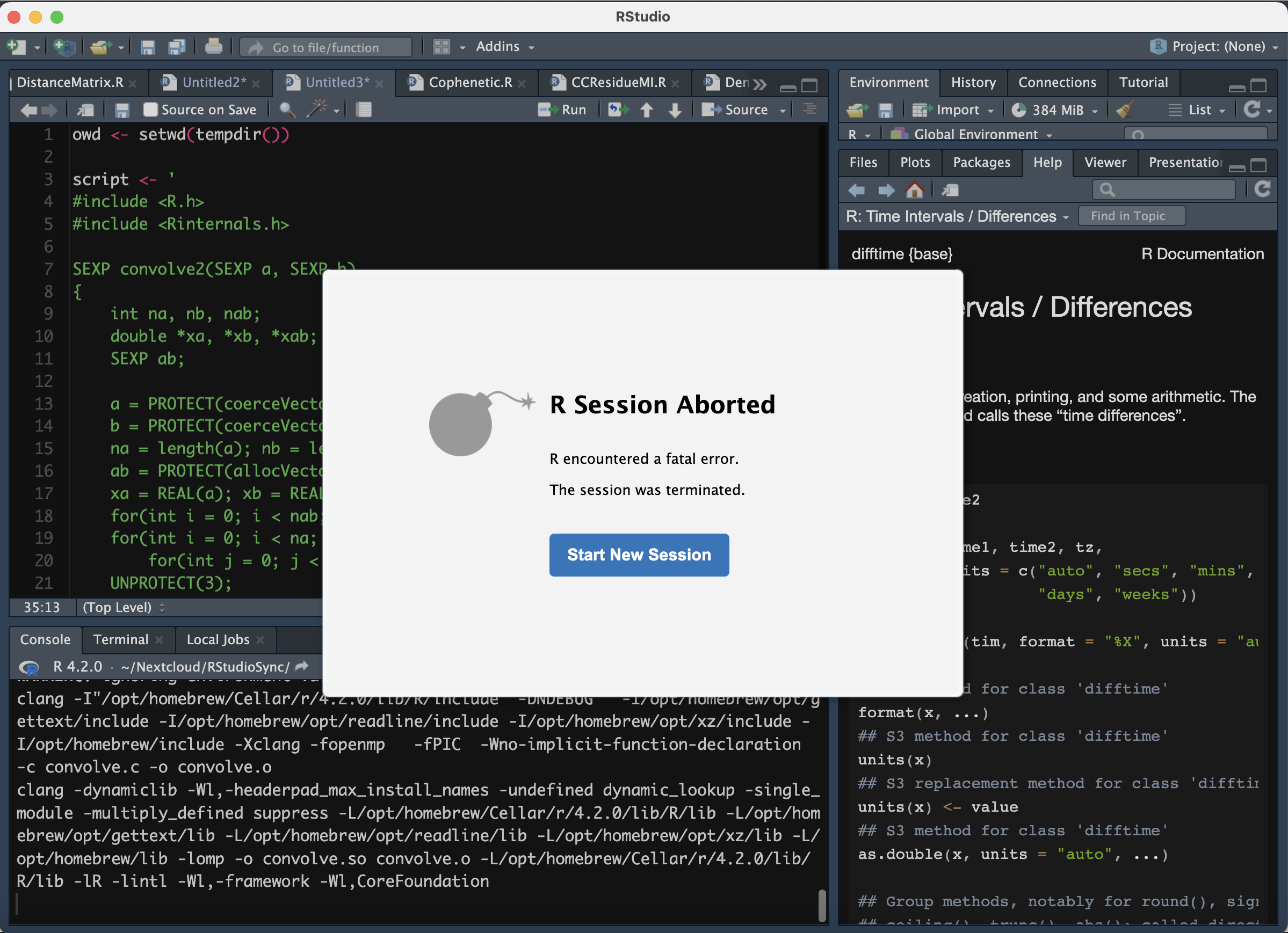 `.Call` crashes R session in RStudio on M1 Mac · Issue #11233 · rstudio/rstudio · GitHub