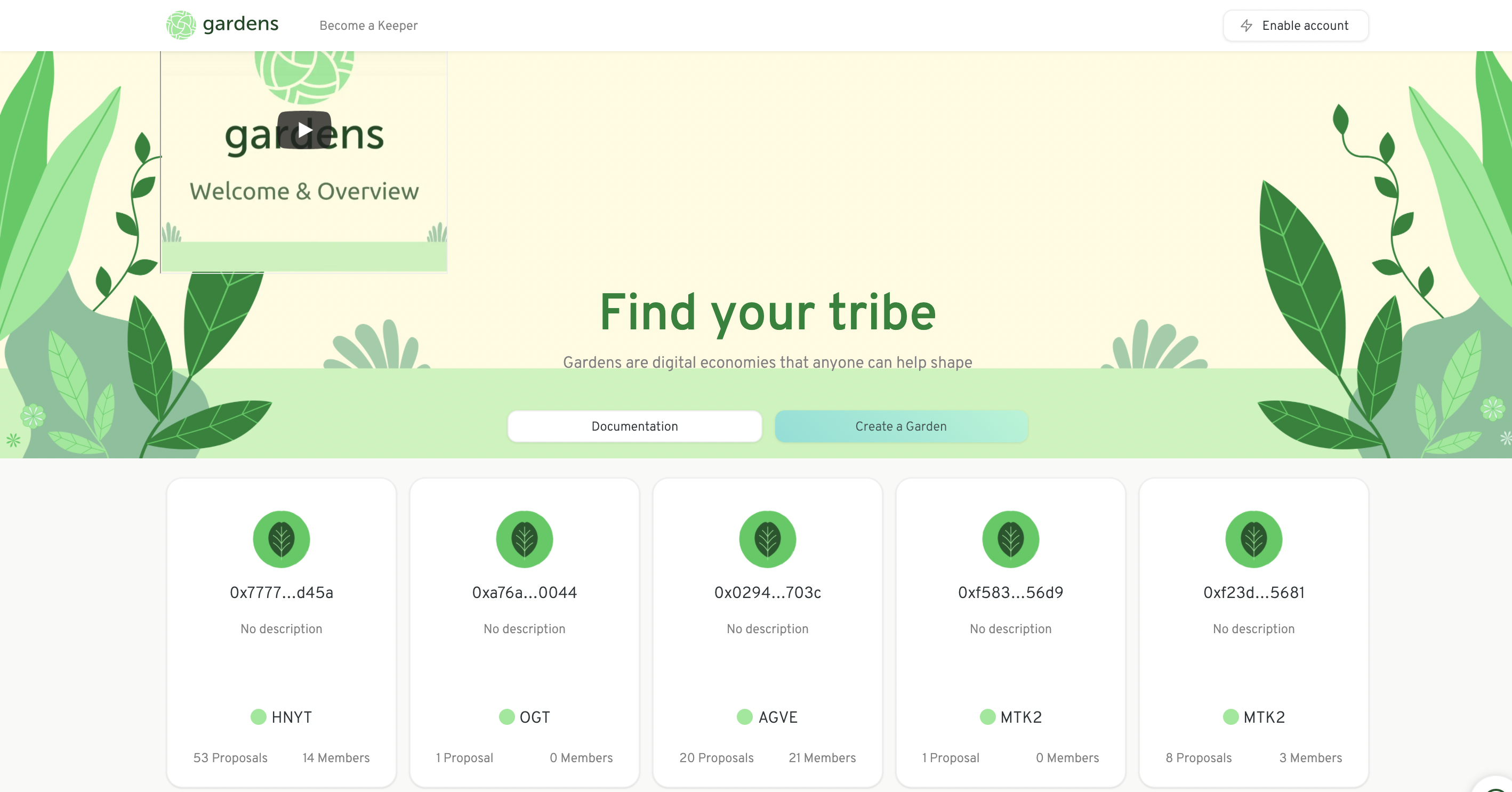 App: show welcome video when clicking on the homepage Garden logo · Issue #364 · 1Hive/gardens ...