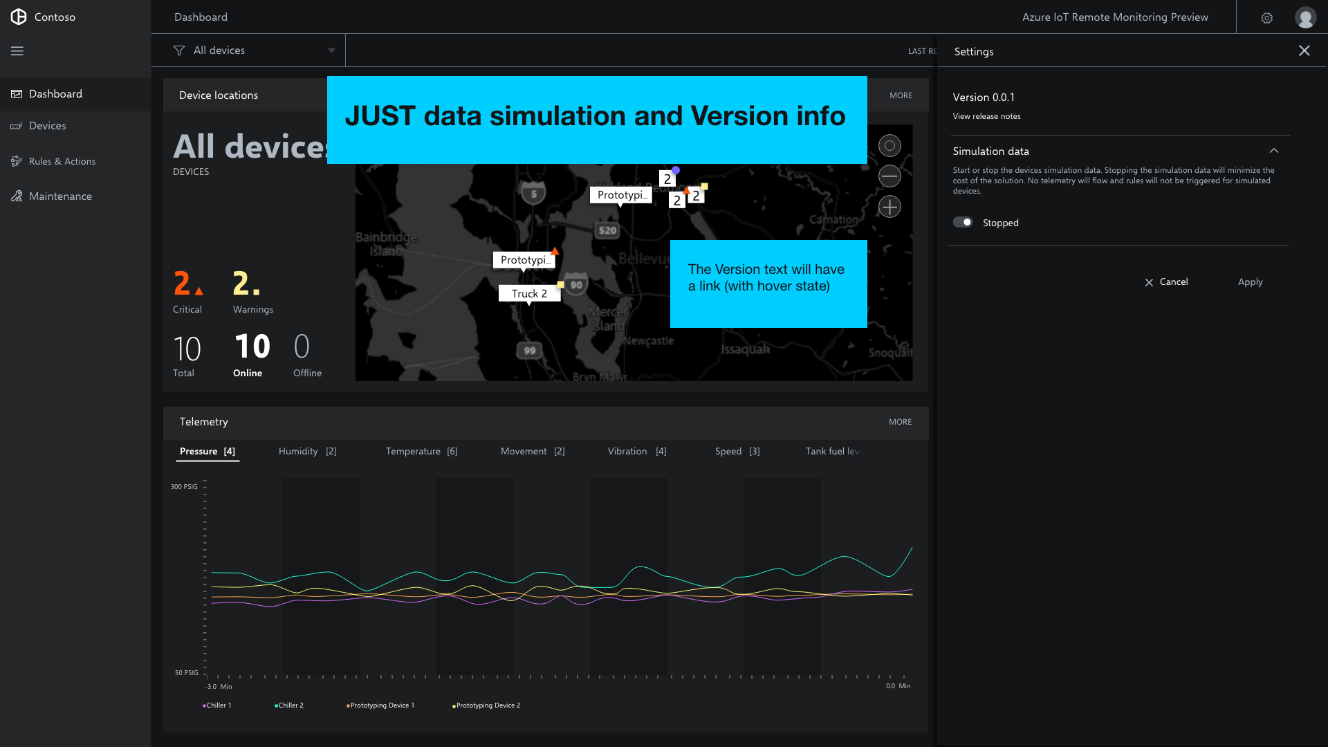 Add version and feature release link to UX · Issue #707 · Azure/pcs-remote-monitoring-webui · GitHub