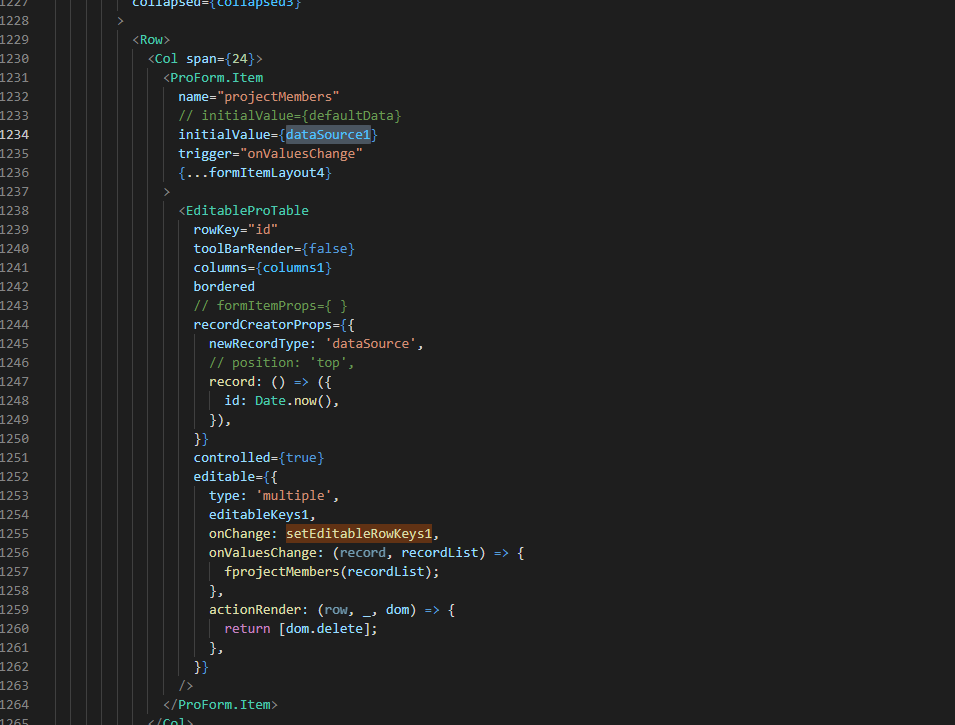 🧐[问题] EditableProTable 如何实现表格中编辑字段通过A字段给B、C字段赋值，并可以正常显示 · Issue #3390 · ant-design/pro ...