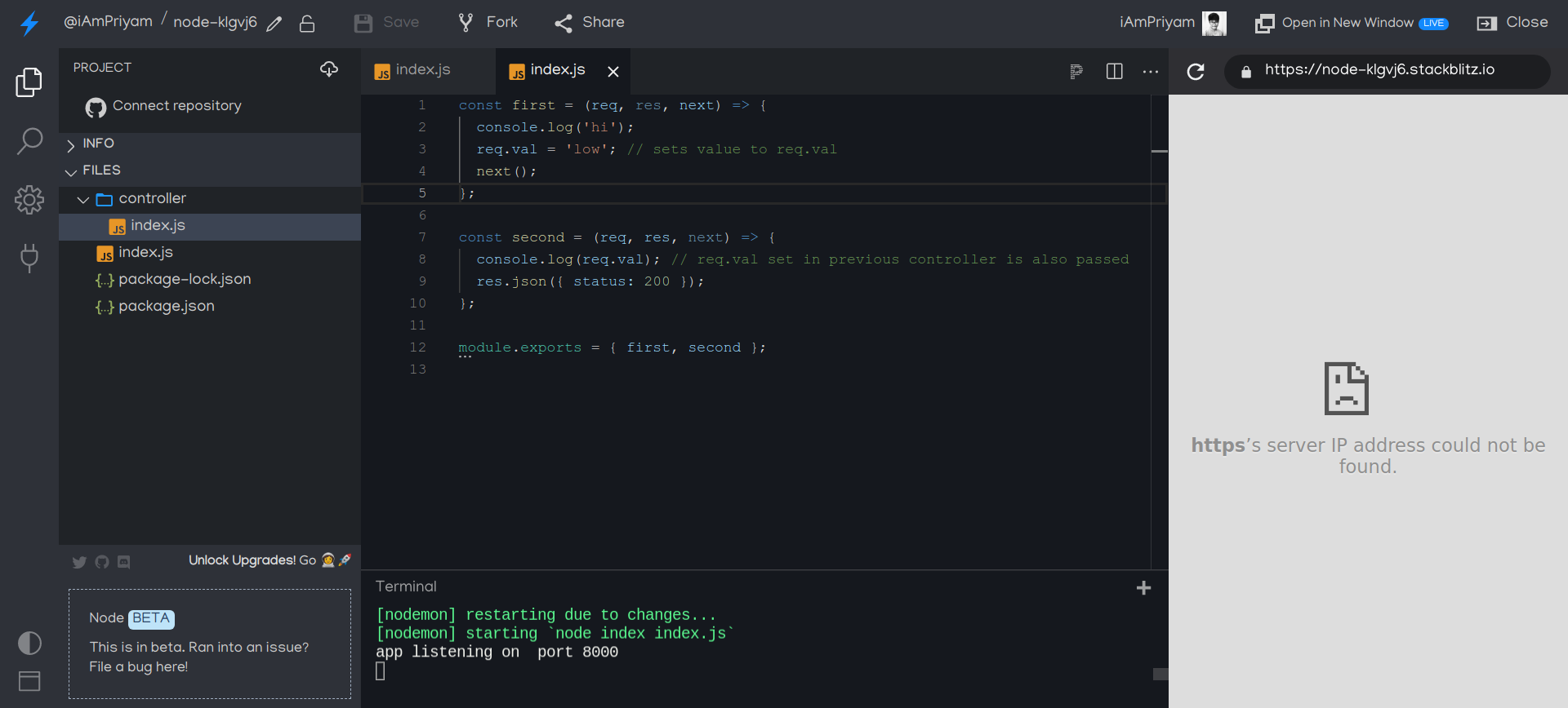 BUG: Port view not updated properly with nodemon · Issue #83 · stackblitz/webcontainer-core · GitHub