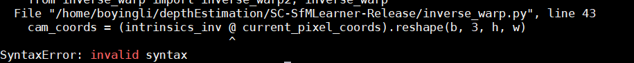 training @ invalid syntax · Issue #56 · JiawangBian/SC-SfMLearner-Release · GitHub